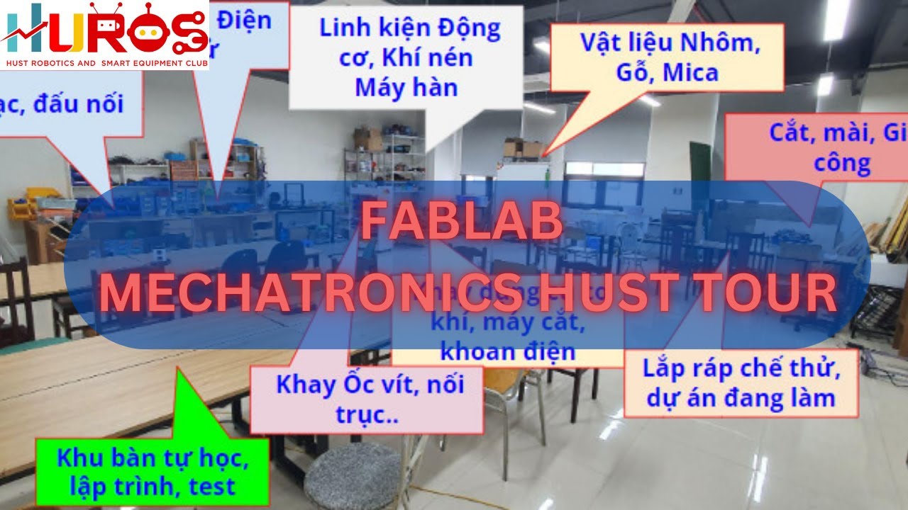 FABLAB WORKSHOP MECHATRONICS HUST TOUR - HUROS DIY CREATIVE - YouTube