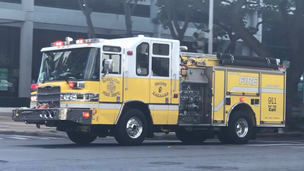 (HEAVY AIR HORN!) HFD Engine 9 Responding - YouTube