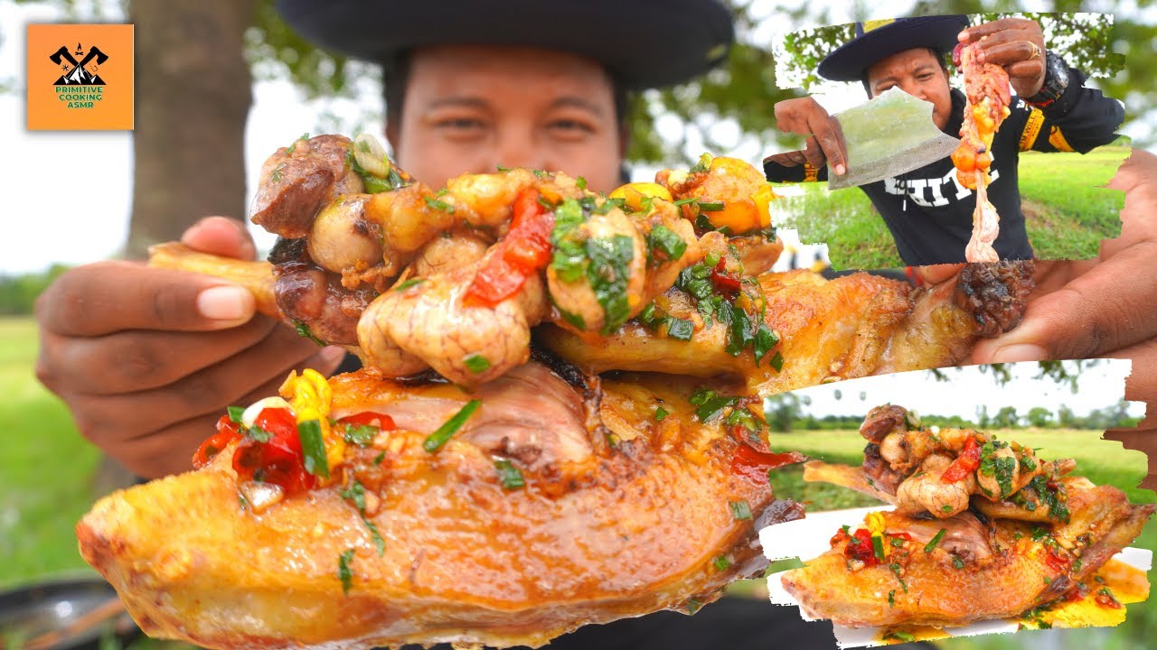 Grilling Chicken on Open Fire Outdoor | ASMR Outdoor Cooking No Talking ...