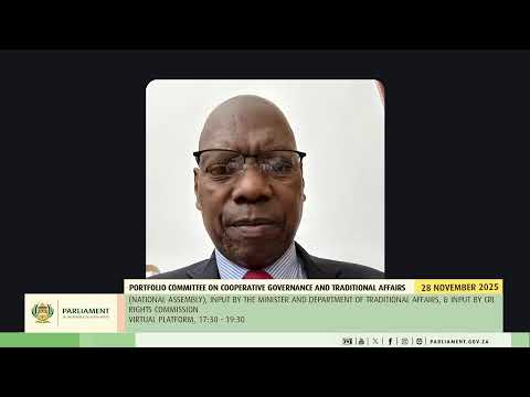 Portfolio Committee on Cooperative Governance and Traditional Affairs, 28 November 2025