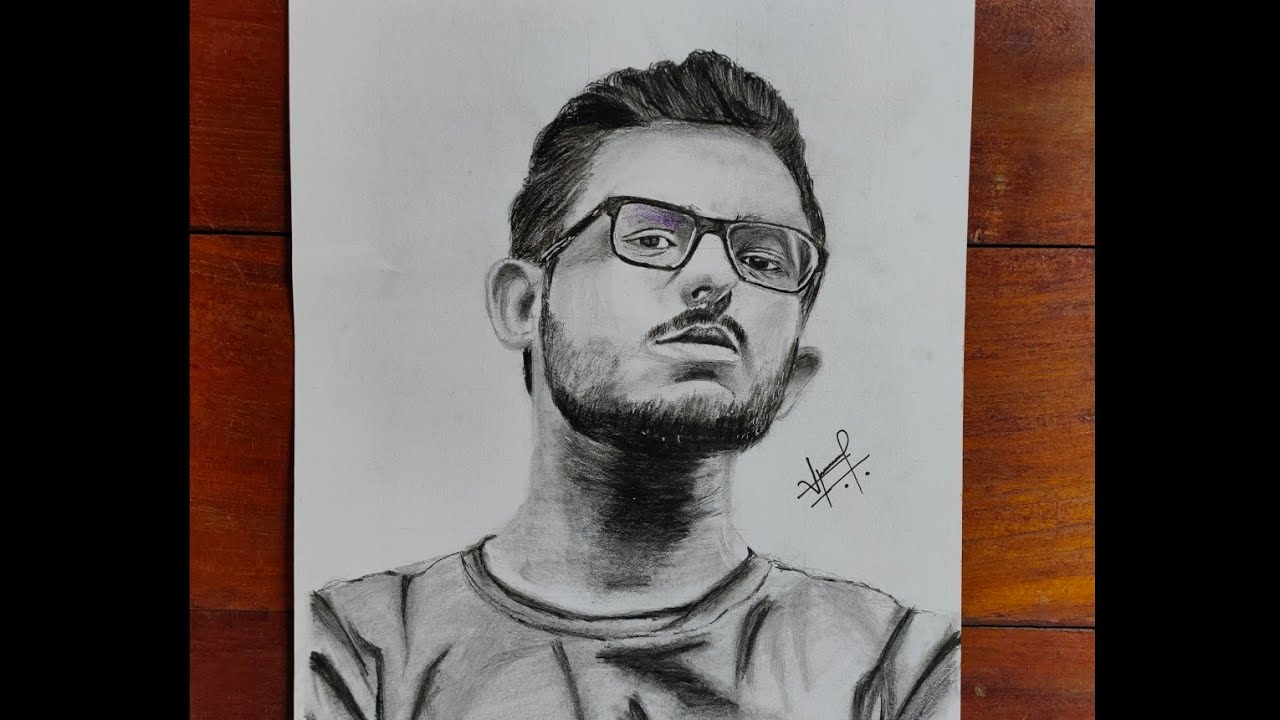 How to draw Carry Minati || YouTube vs Tiktok - The End || 3d portrait ...