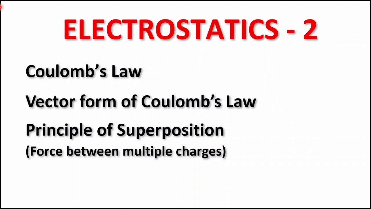 Electrostatics - 2 Coulomb's Law & Principle of Superposition Very Easy Method - YouTube