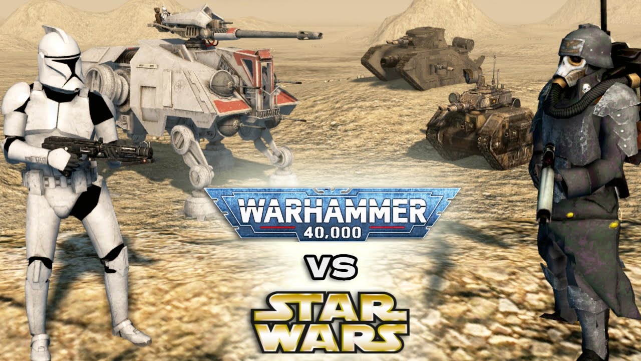 STAR WARS vs WARHAMMER 40K: Clone Troopers vs Death Korps of Krieg ...