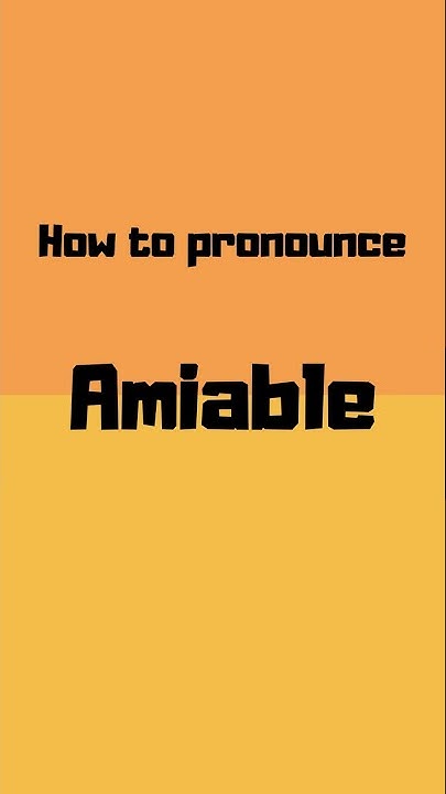 How to pronounce amiable? amiable pronunciation #shorts #how #howto #amiable #pronunciation ...