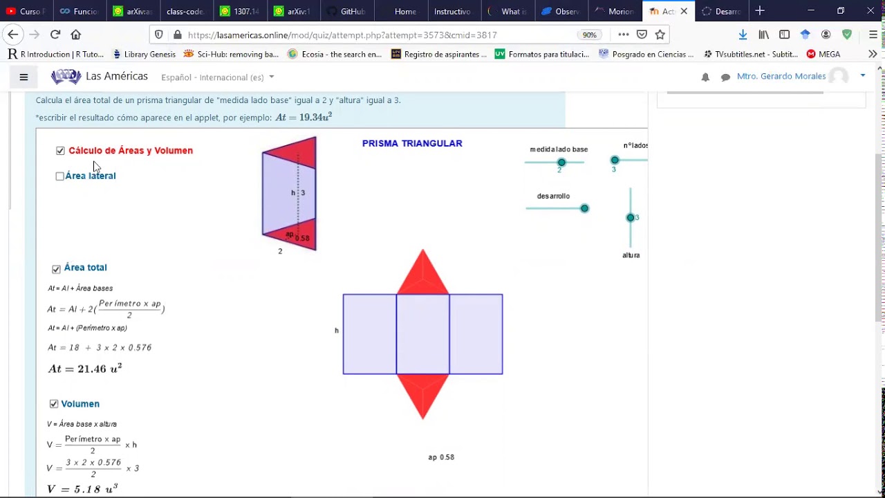 Área y volumen de prismas usando GeoGebra - YouTube