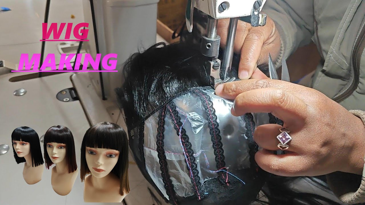 How to make a wig using a sewing machine. Synthetic silk wigs. Wig ...