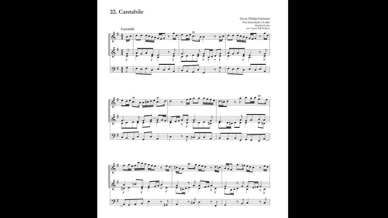 Georg Philipp Telemann: Cantabile from Trio Sonata (Organ arrangement ...
