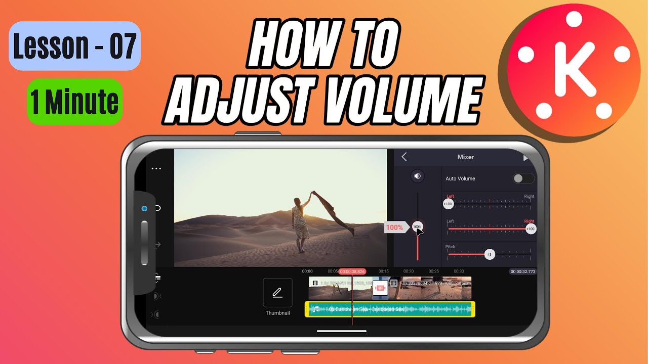 How to Adjust Volume in Kinemaster - Lesson 07 Kinemaster Tutorial ...