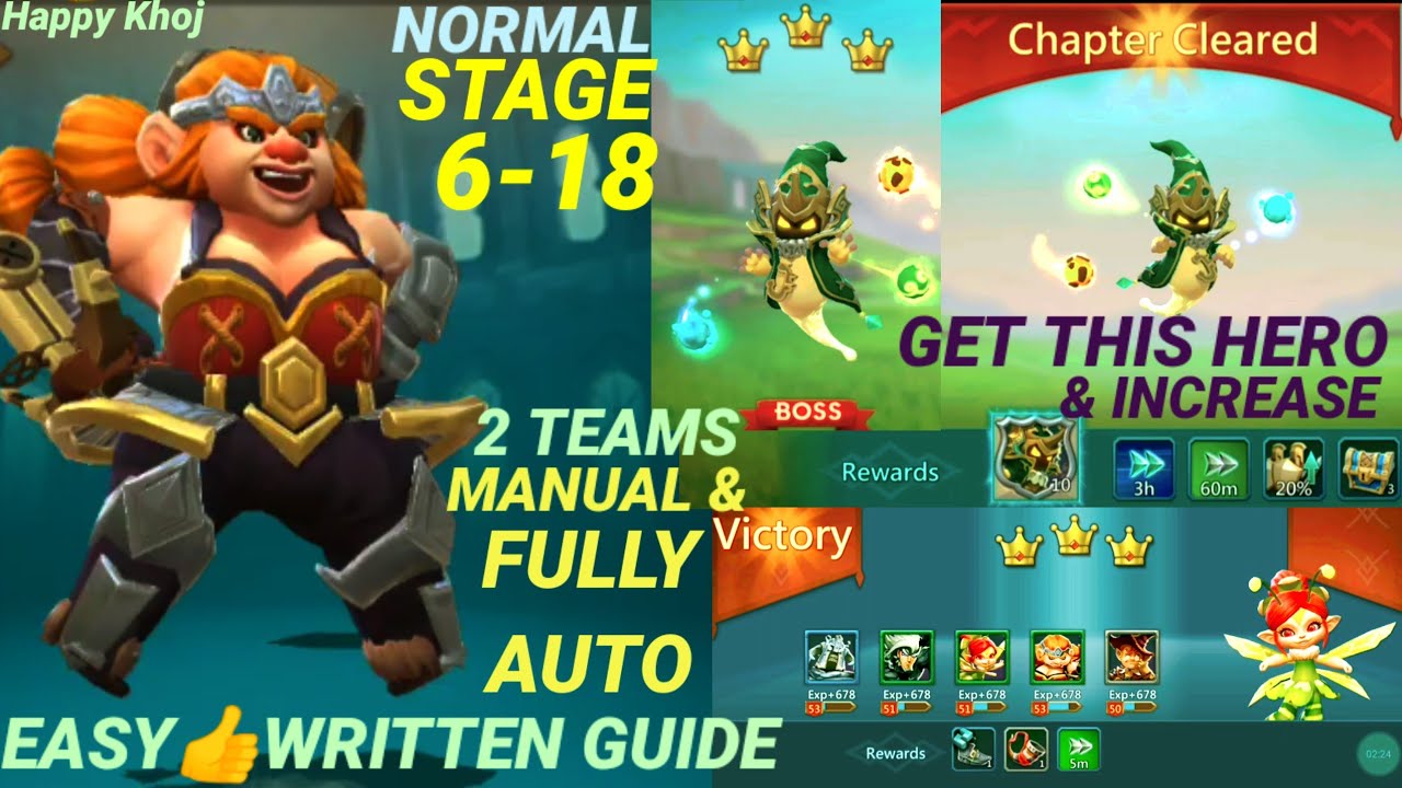 Lords Mobile 6-18 Normal|Manual & Full AUTO| 2 TEAMS👍Increase New HERO ...