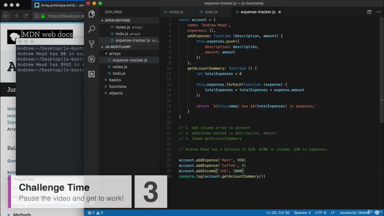 6. JavaScript Arrays | 10 Improve Our Expense Tracker - YouTube