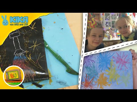 Wir malen Raketen, ein Feuerwerk und wir basteln Party-Stecktiere | ENE MENE BU