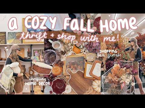 THRIFT WITH ME for a COZY FALL HOME 🍂 fall florals, autumn decor + thrift flips! 