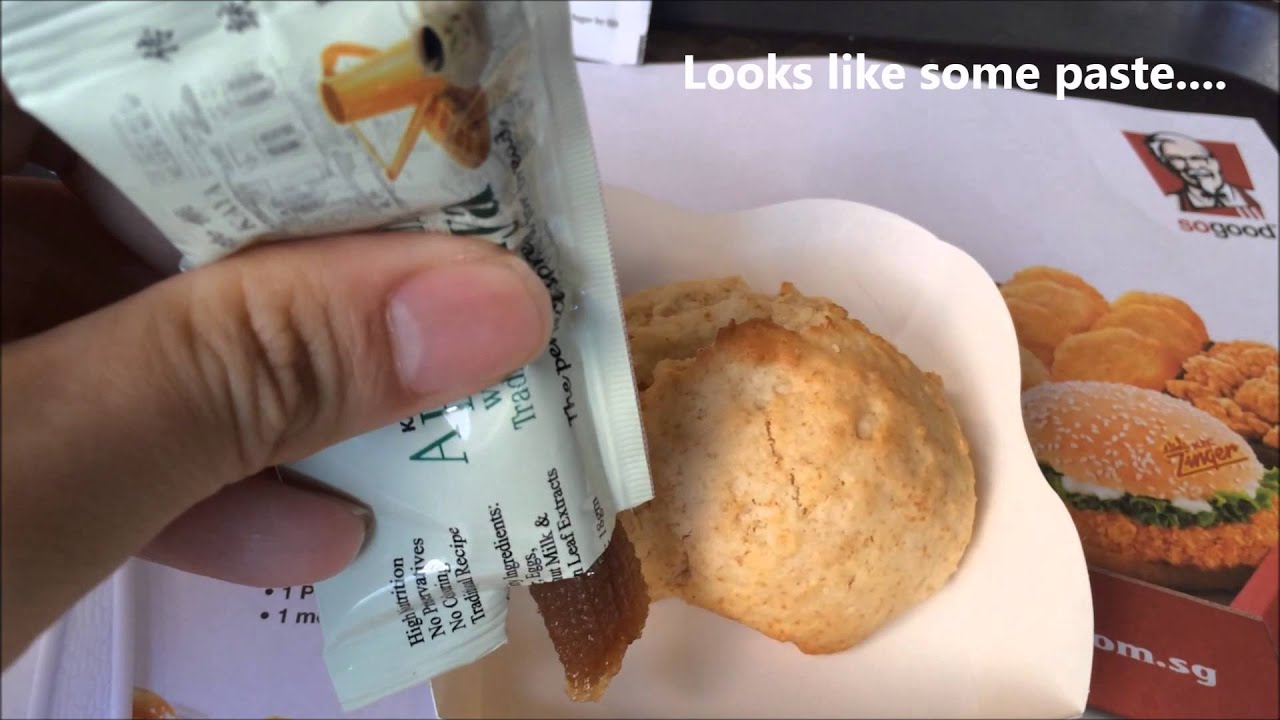 KFC Scone and Kaya From Packet Like Ketchup - YouTube