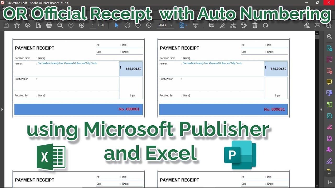 OR Auto Numbering - Official Receipt Auto Numbering Using Microsoft ...