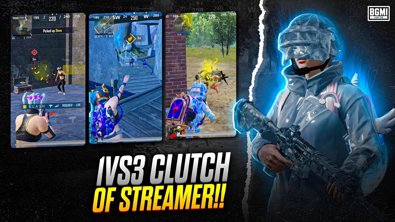1V3 CLUTCH OF A STREAMER'S SQUAD 🔥🤡| BGMI 1V4 CLUTCHES BY SLASH OP ...