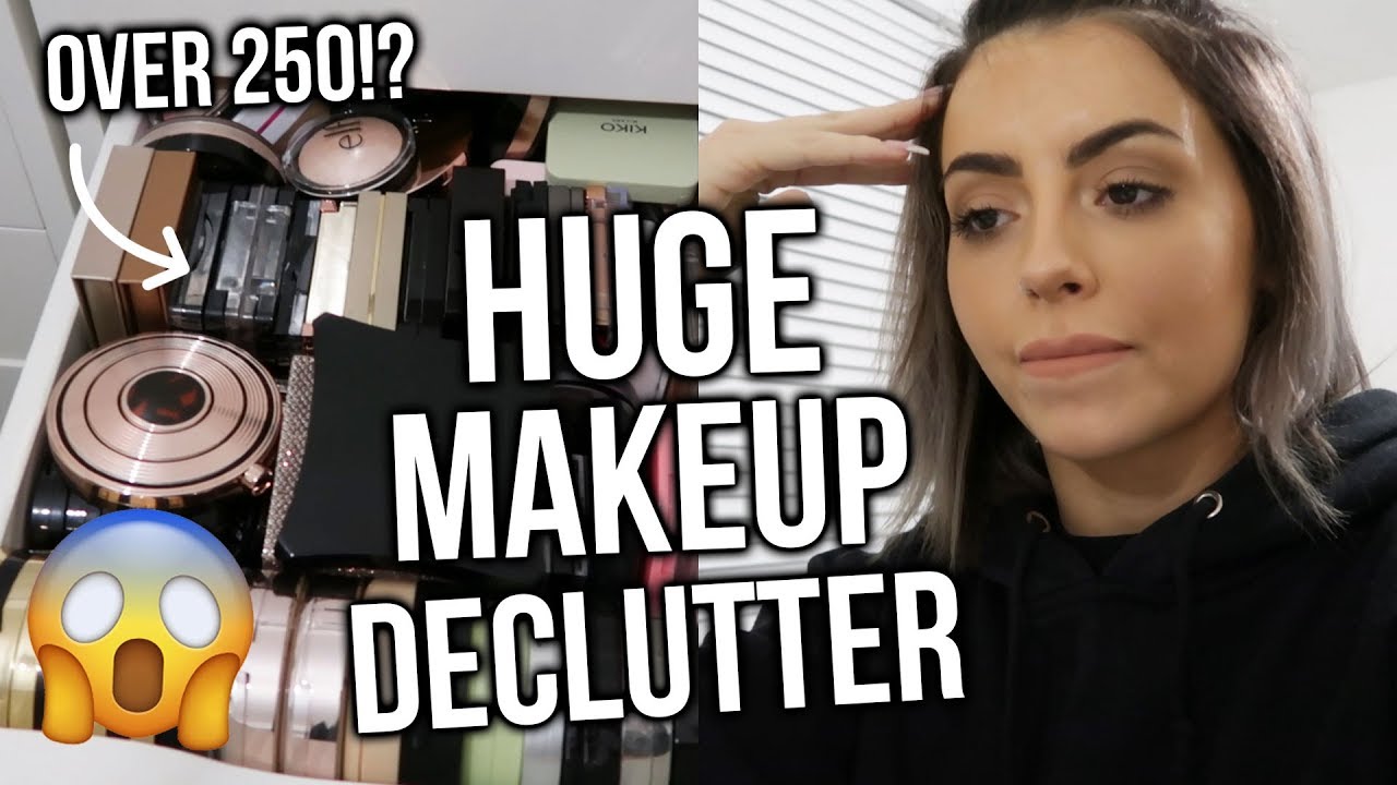 DECLUTTERING MY ENTIRE MAKEUP COLLECTION! (+ BEAUTY ROOM TOUR!) PART 1 ...