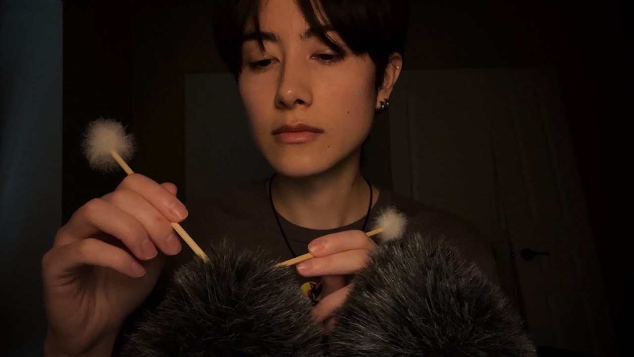 Fuzzy mic play ASMR (Picking, brushing, touching) - YouTube