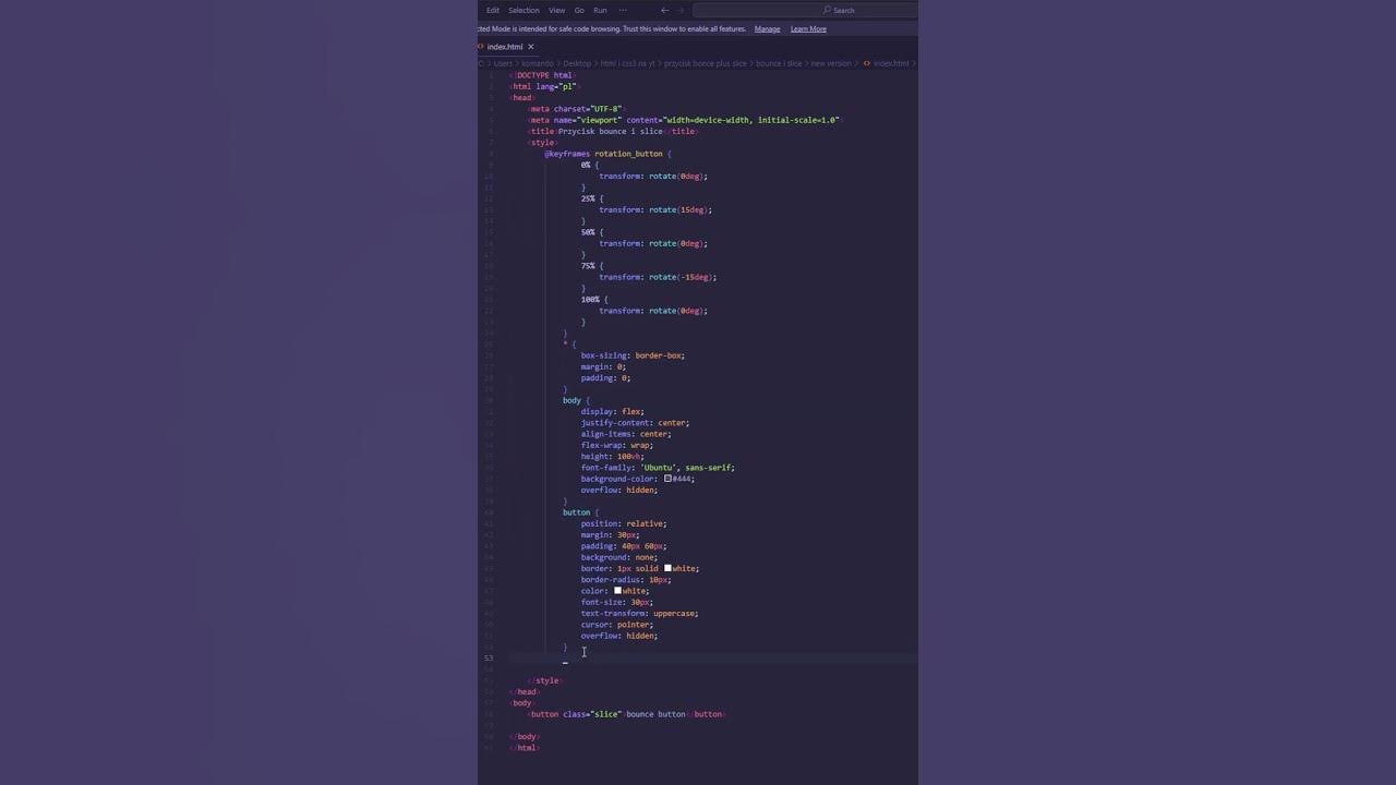 Przycisk z efektem bounce and slice w html i css #htmlandcss #html5 #html #htmltutorial #htmlcss ...