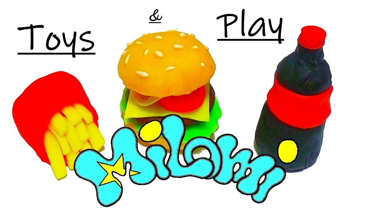 Making A Hamburger Meal With Play Dough - Milomi Toys & Play - YouTube