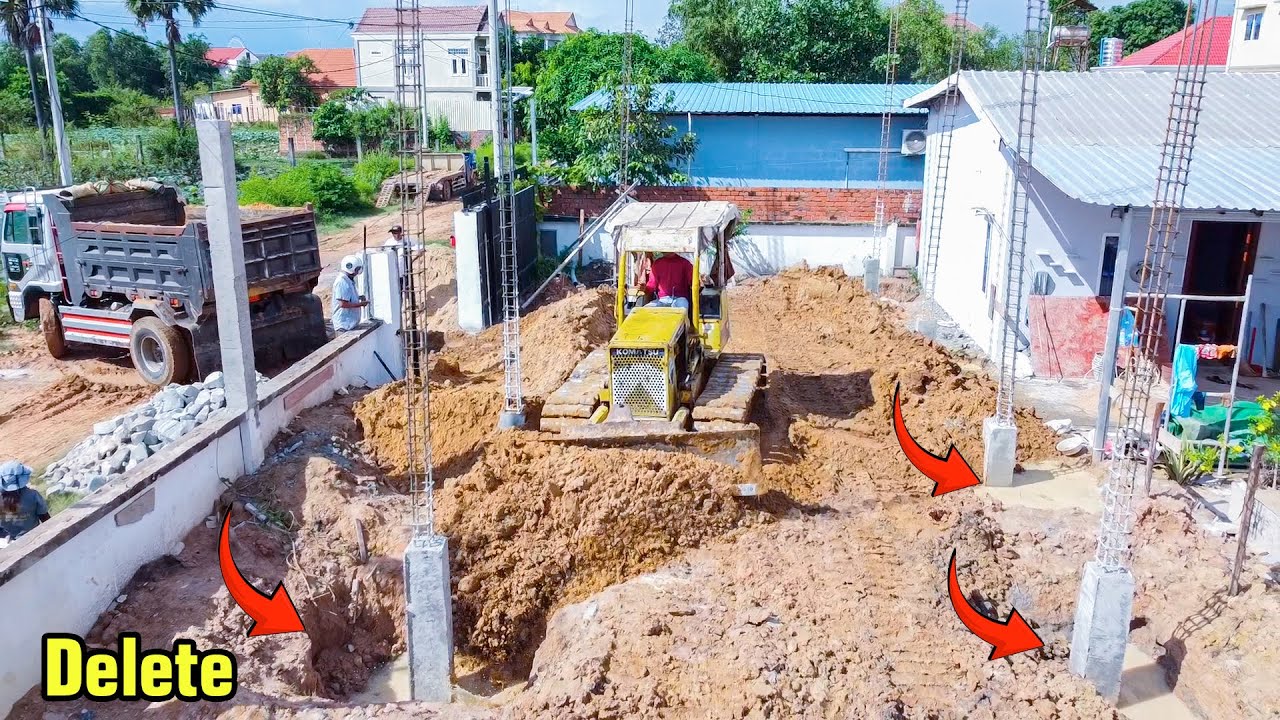 PERFECT House Foundation Construction PROJECT! Overloading Soil to ...