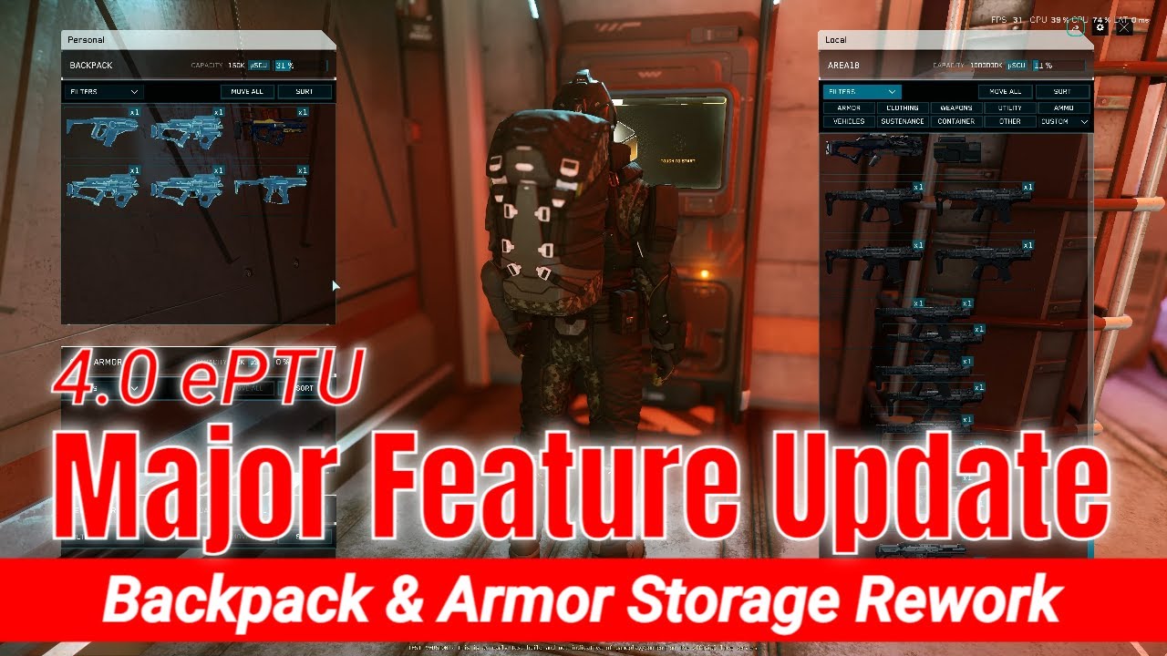 4.0 Major Feature Update Testing: Backpack & Armor Storage Rework | Dec ...