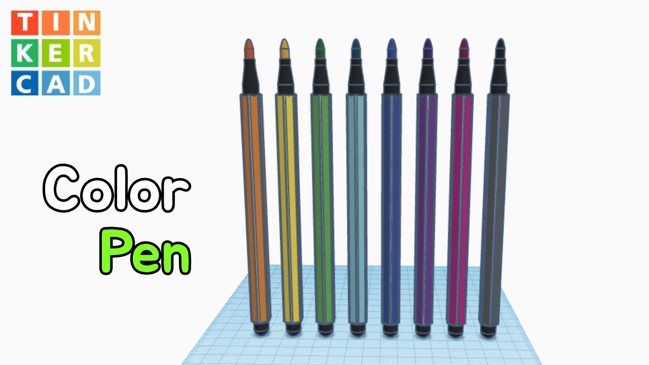 162) Color Pen - 3D Modeling with Tinkercad - YouTube