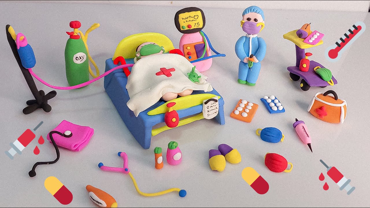 DIY How to Make Polymer cly Miniature Doctor Set ,Mini Medical Kit ...
