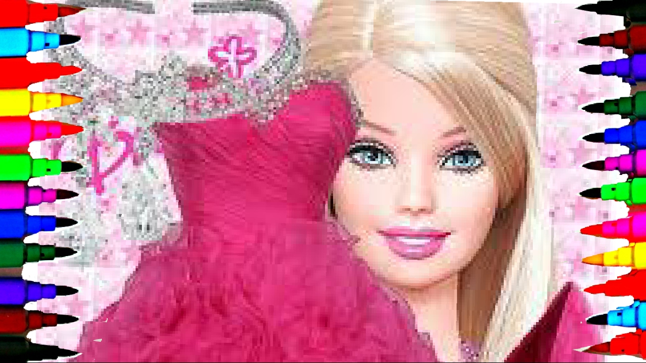 BARBIE with Seashells and Pretty Dress BEST LEARNING Coloring Book l ...