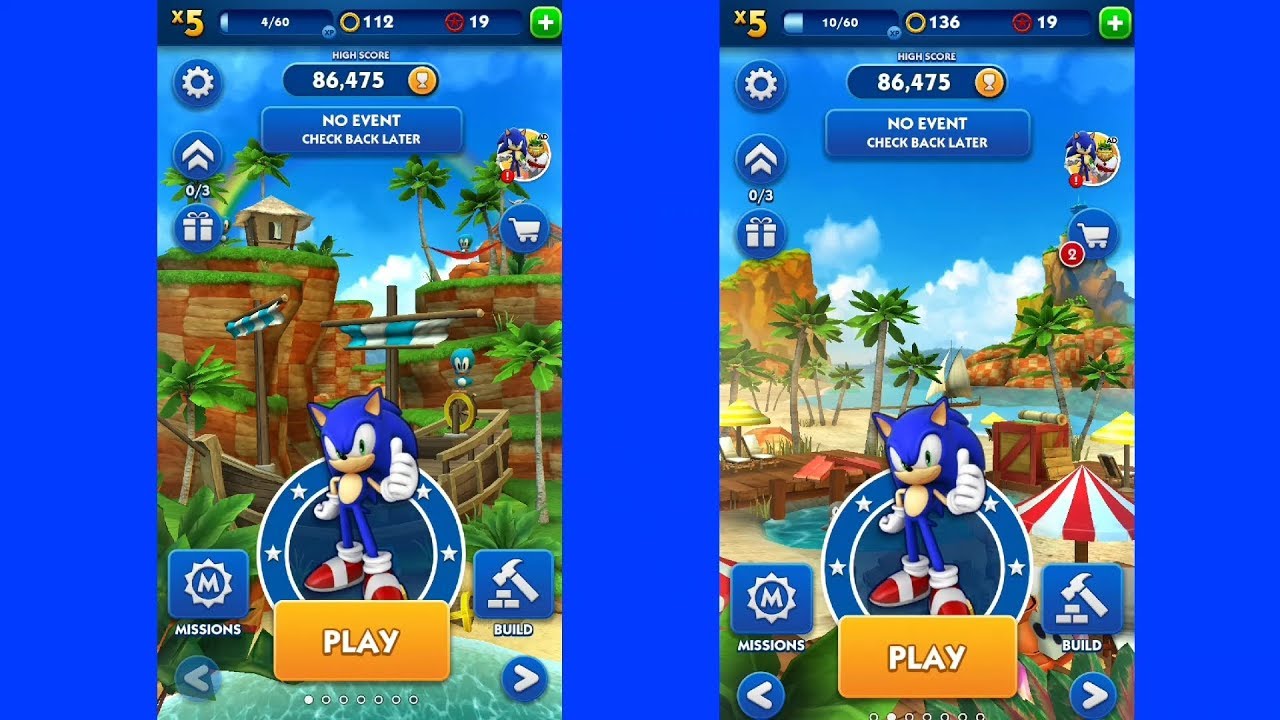 Sea Side Hill Zone And Beach Zone - Sega Sonic Dash - Game Play In ...