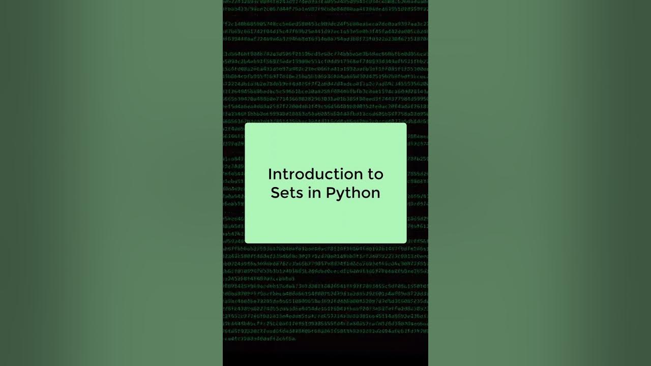 Data Type Set Introduction In Python Pythonshot Python3 Shortvideo Shorts Pythonprogramming