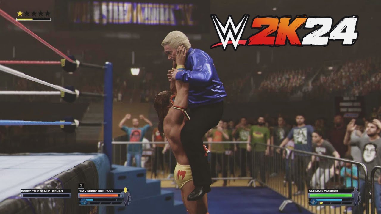 WWE 2K24 Ultimate Warrior vs Rick Rude! highlights - YouTube