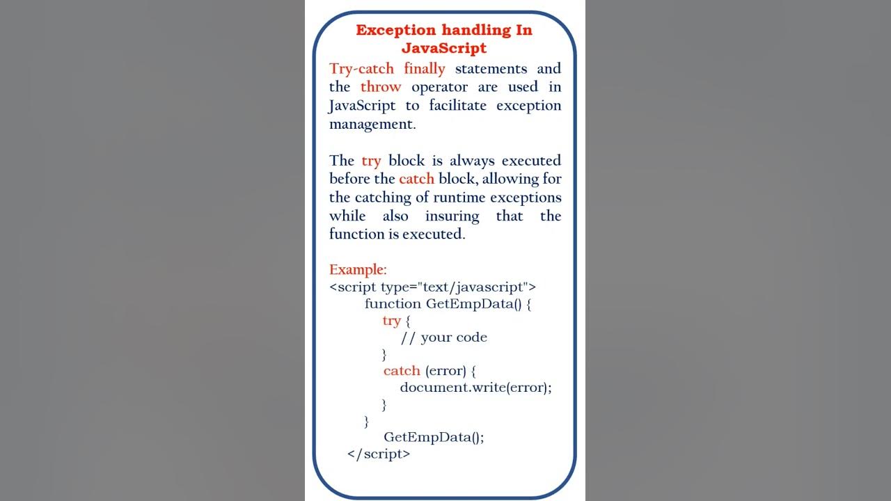 Exception Handling In Javascript Ensolutions5210 Coding Class