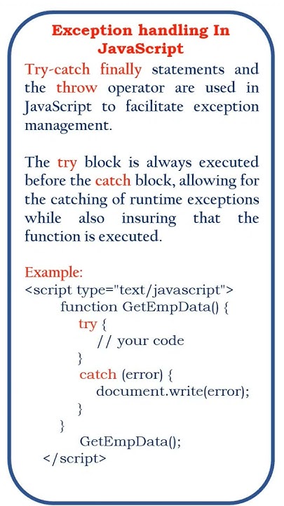 Exception Handling In Javascript Ensolutions5210 Coding Class Developer Jscript Youtube