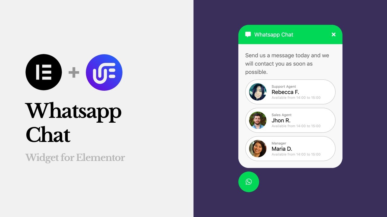 Whatsapp Chat Widget For Elementor Youtube