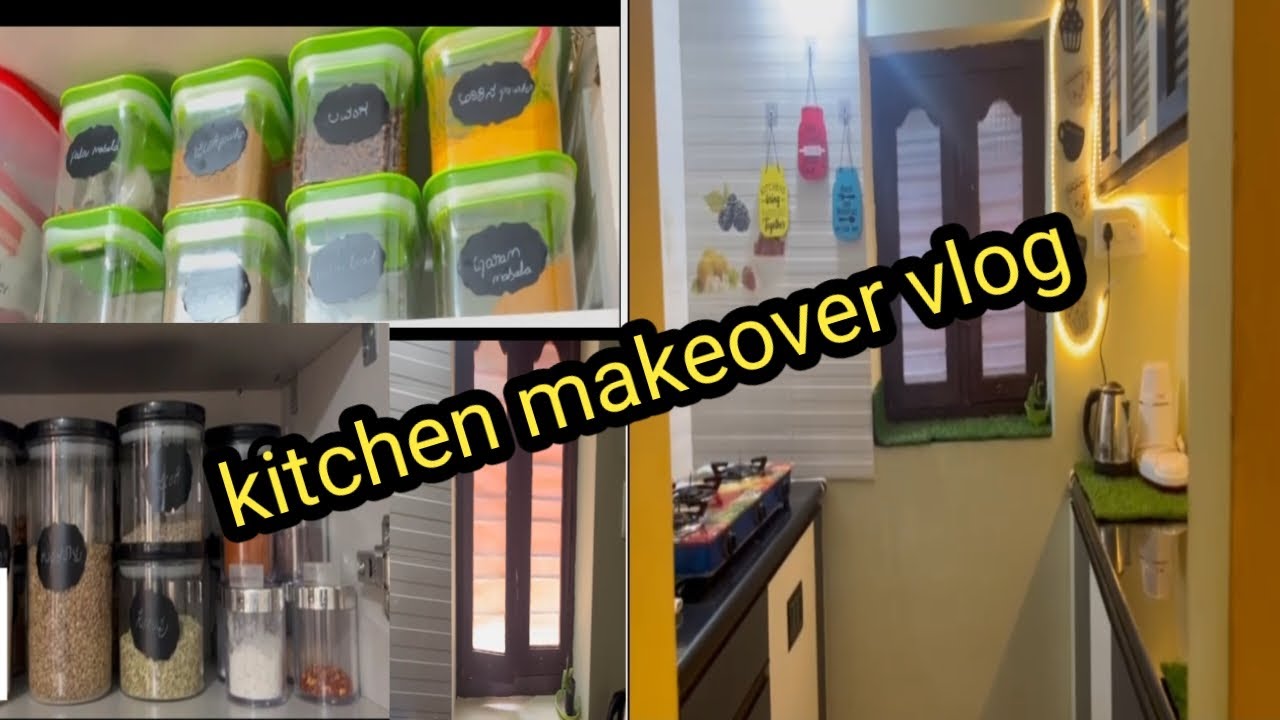 Kitchen makeover vlog |ನನ್ನ ಅಡುಗೆ ಮನೆ ಮೇಕ್ ಓವರ್ vlog |indian non ...