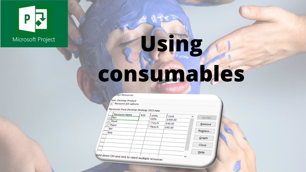 How to use consumables in Microsoft Project. Use up resources - YouTube
