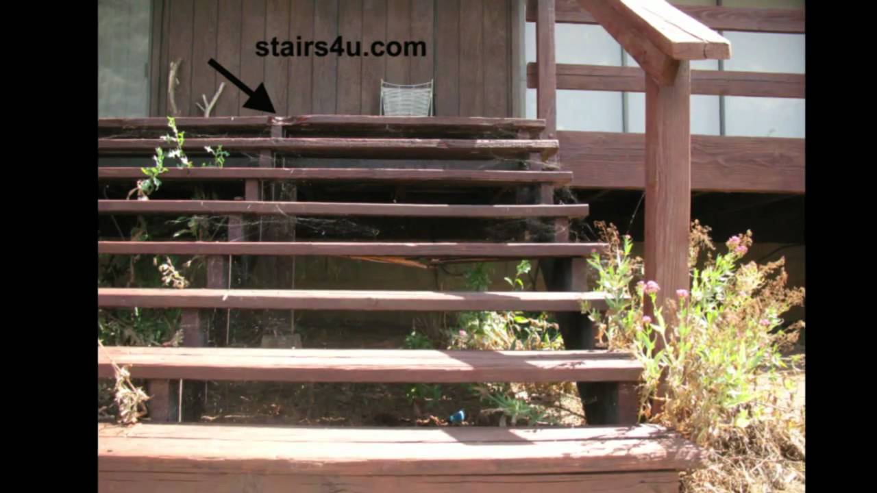 Wood Deck Stair Damage - Exterior House Problems - YouTube