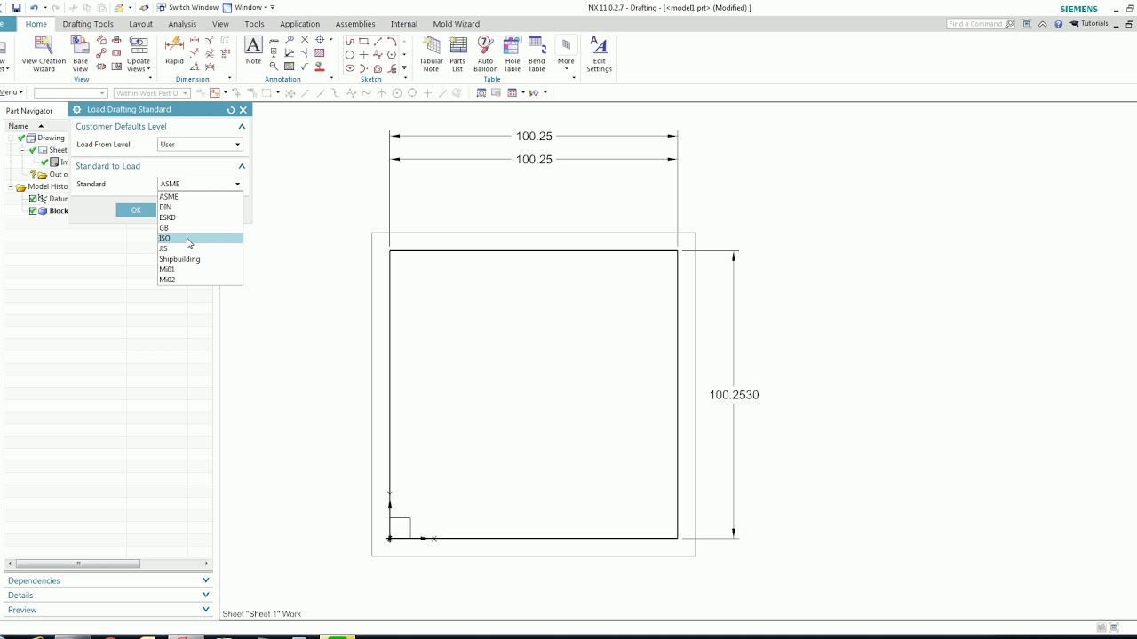 Drafting Preference Drafting Standard - YouTube