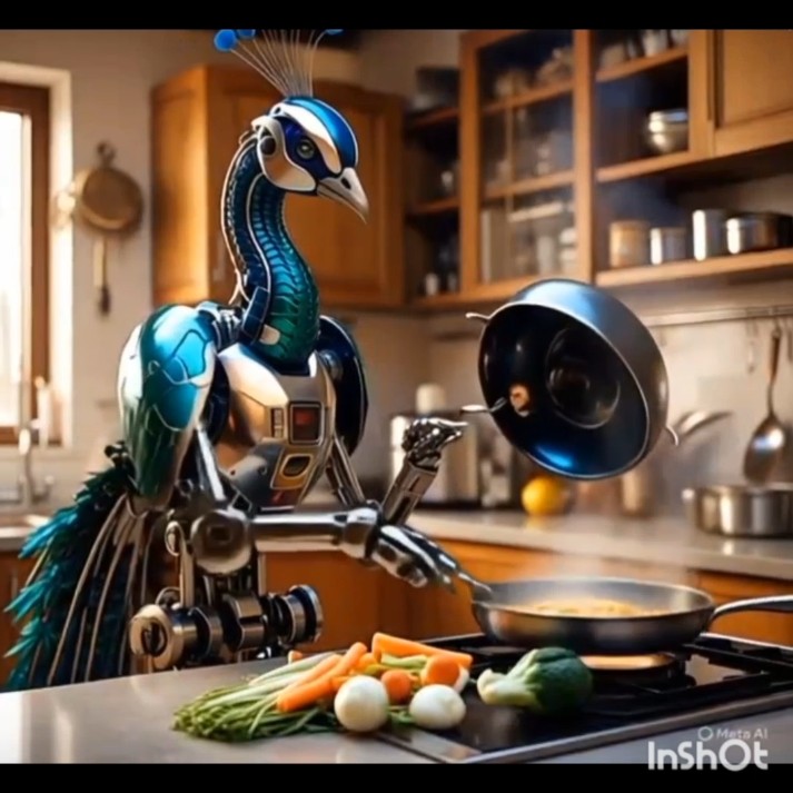 "When a Robotic Peacock Becomes a Mother – Daily Life Uncovered!"# ...