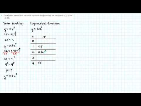1105 RP2 062 - Finding Linear, Power, and Exponential Functions Through Points - YouTube