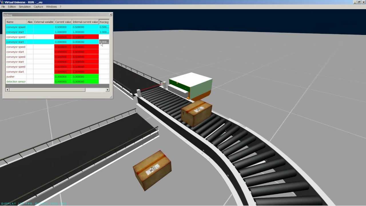 Build and simulate a conveyor line in few clics with VIRTUAL UNIVERSE ...