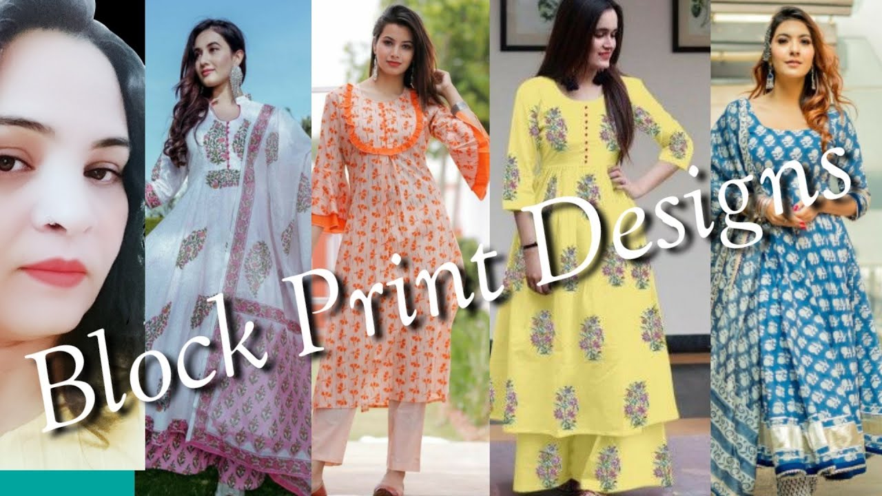 Trending Hand Block Printing Kurti Designs | Punjabi Kurti Design with ...