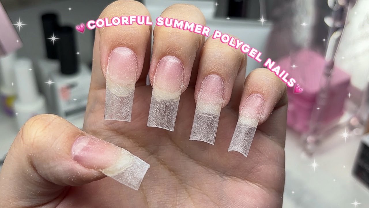 COLORFUL SUMMER POLYGEL NAILS💗 3D FLOWER NAIL ART & FRENCH TIPS | Live ...