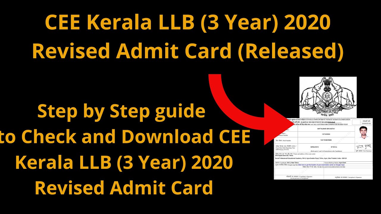 CEE Kerala LLB (3 Year) 2020 Admit Card (Released) - How to Download ...