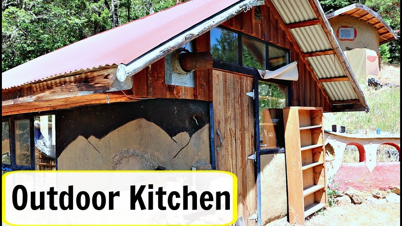 Outdoor Kitchen Made from Cob With Food Dehydrating Ceiling! - YouTube