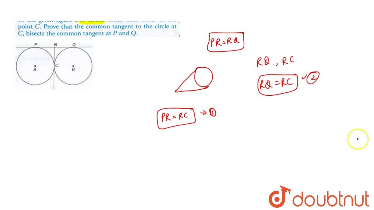 In the given figure two circles touch each other at the point C. Prove that the common tangent ...