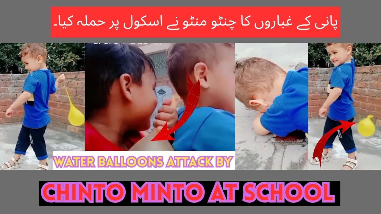WATER BALLOONS ATTACK BY CHINTO MINTO AT SCHOOL || CHINTO MINTO V LOG ...