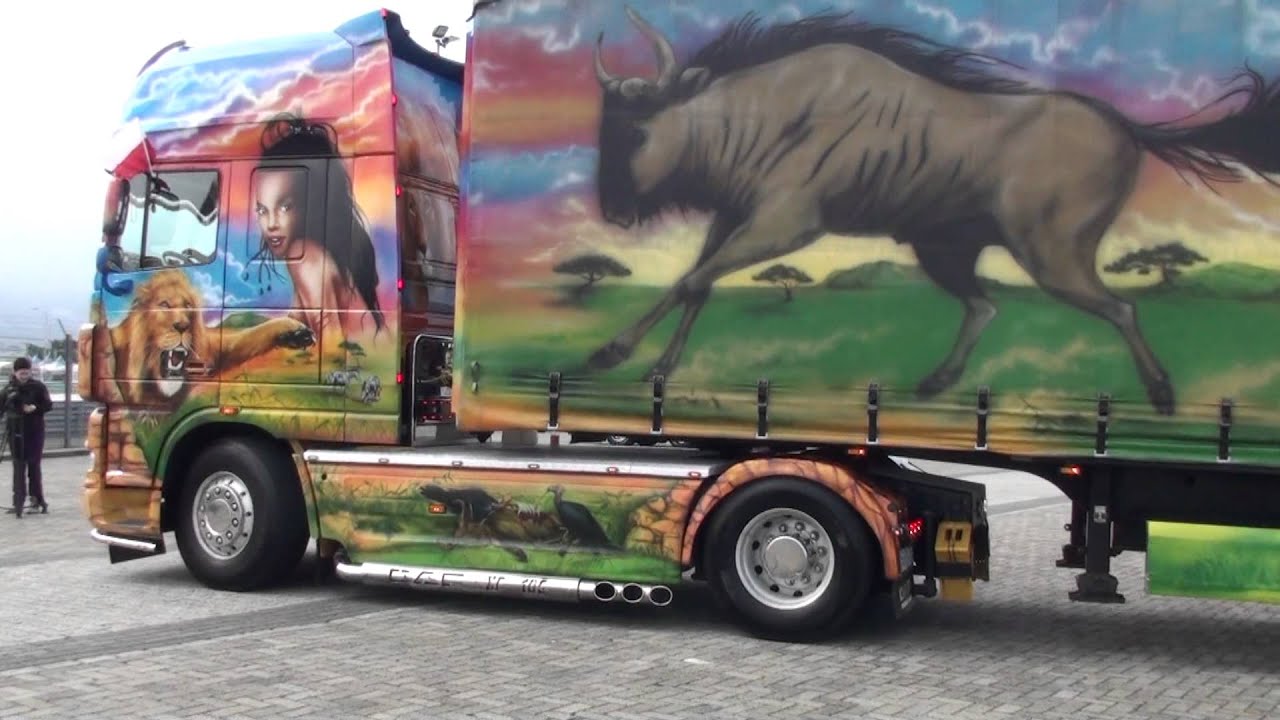 DAF XF 105 painting truck Polen. - YouTube