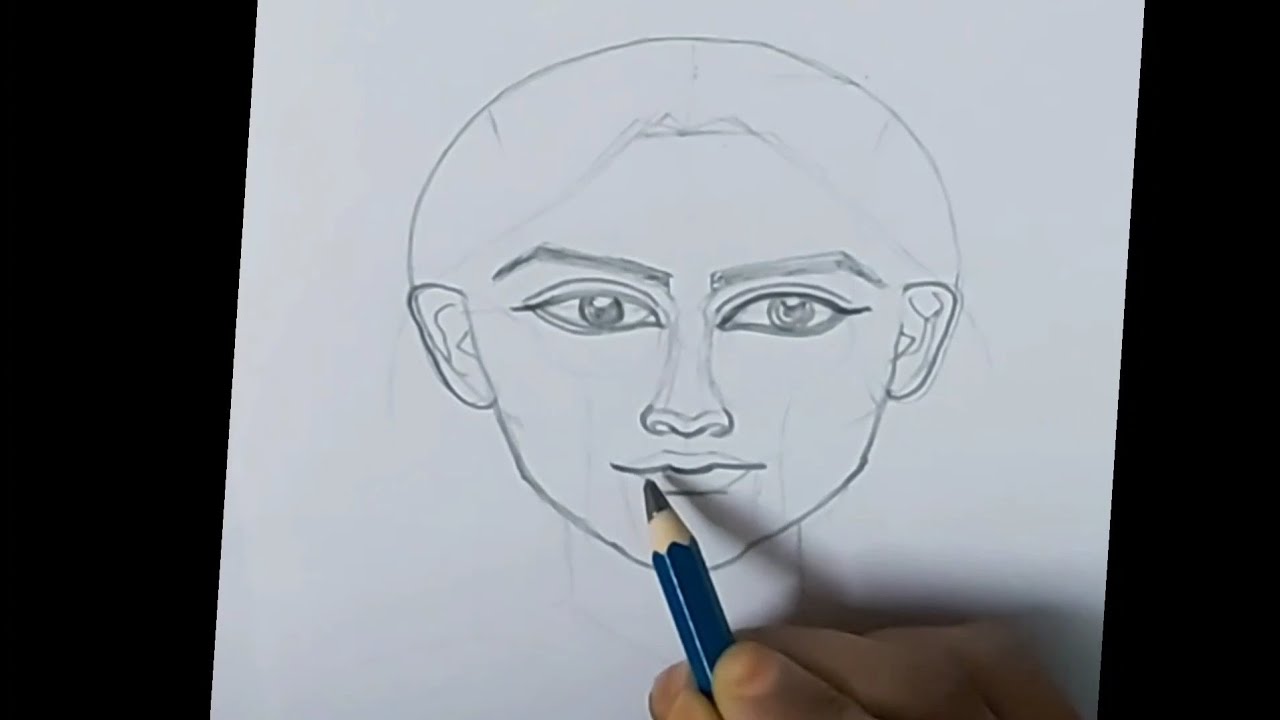 how to draw face for beginners/face drawing step by step tutorial - YouTube