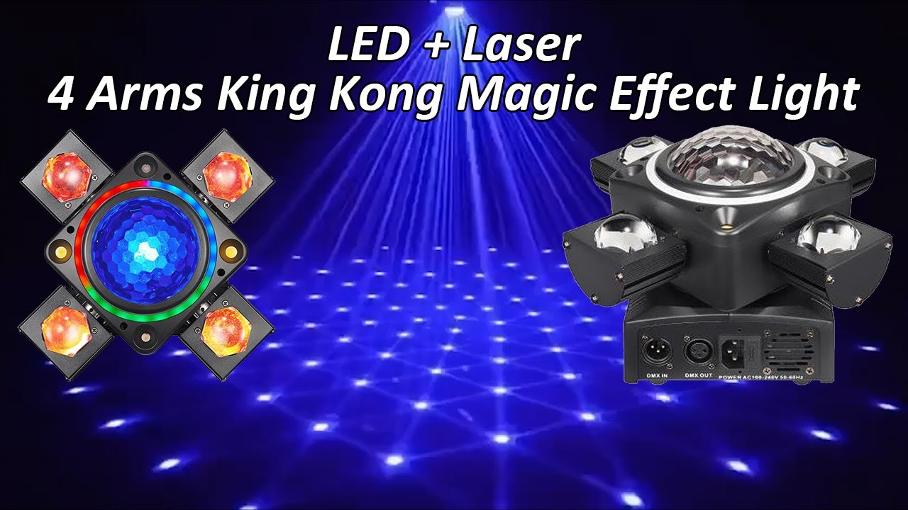 LED + Laser 4 Arms King Kong Magic Effect Light - YouTube